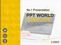 심플한 노트북 책상 배경(자동완성형포함) 파워포인트 PPT 템플릿 디자인