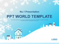 눈이 내리는 겨울 풍경 일러스트 파워포인트 PPT 템플릿 디자인