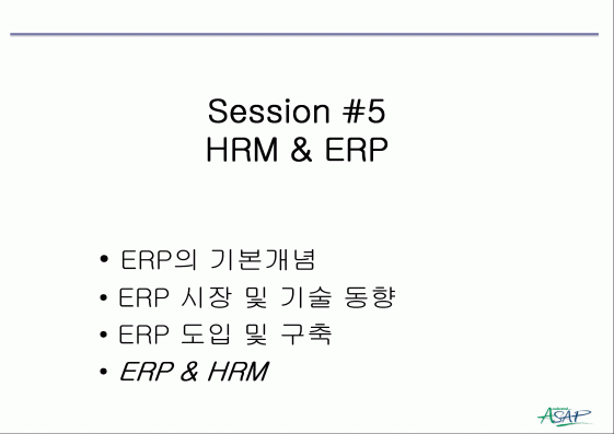HRM & ERP전략적 인적자원관리시스템