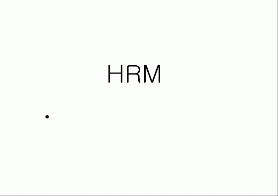 HRM-전략적 인적자원관리시스템 완전 분석