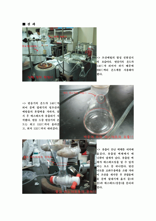 초산에틸의 합성(에스테르화 반응) 실험 결과레포트