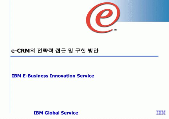IBM e-CRM의 전략적 접근 및 구현 방안