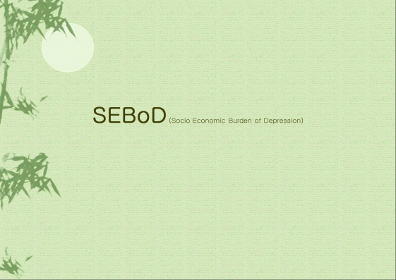 SEBoD (Socio Economic Burden of Depression)