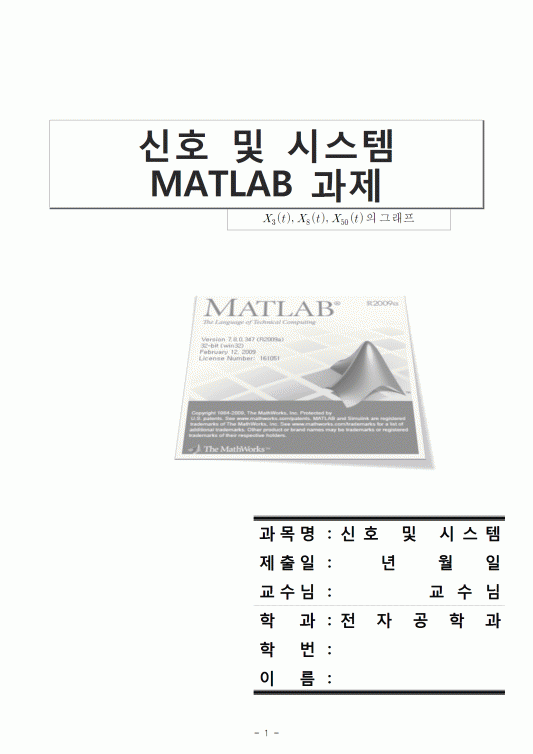 matlab (매트랩) 을 이용한 푸리에 급수의 MSE(Mean Square Error) 그래프