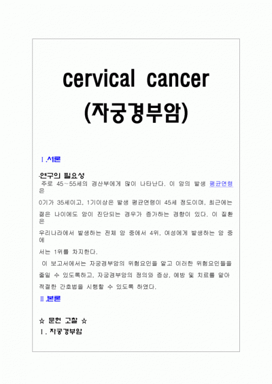 cervical cancer(자궁경부암)case study