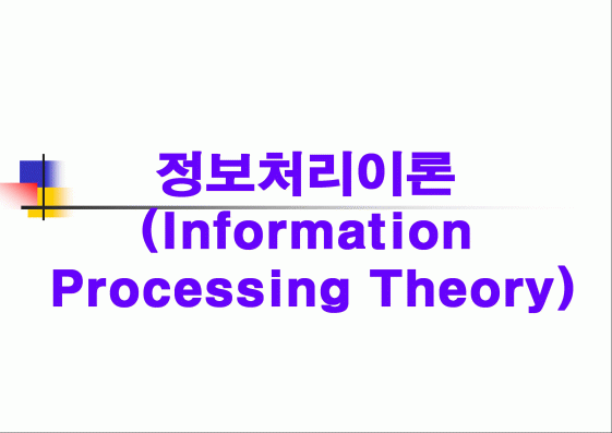 [논문] 정보처리이론