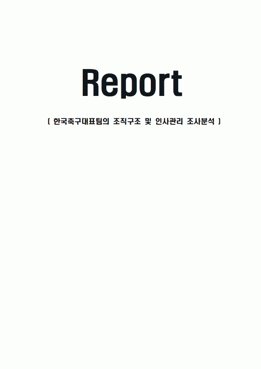 한국축구대표팀의 조직구조 및 인사관리 조사분석