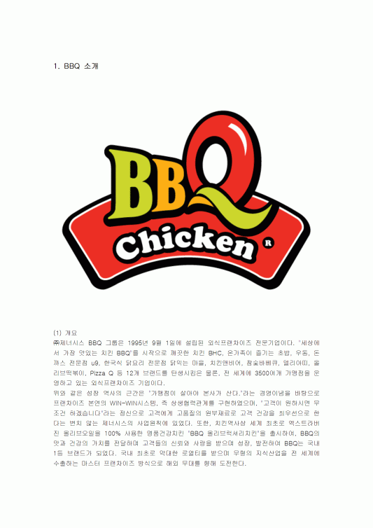 BBQ의 브랜드 전략 분석