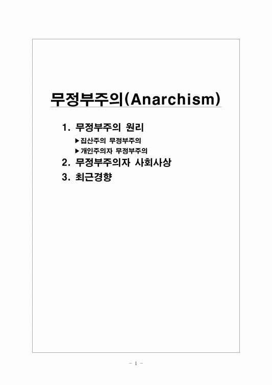 무정부주의(Anarchism)