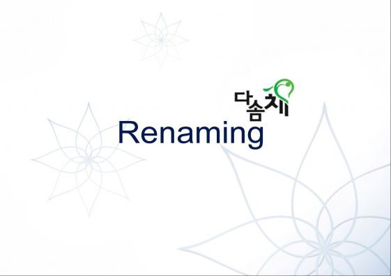 김치냉장고 ‘다솜채’ 리네이밍 (Renaming) - 프로젝트 배경 및 목표, 시장분석, 3C분석, SWOT분석, 브랜드 네이밍 전략.PPT자료