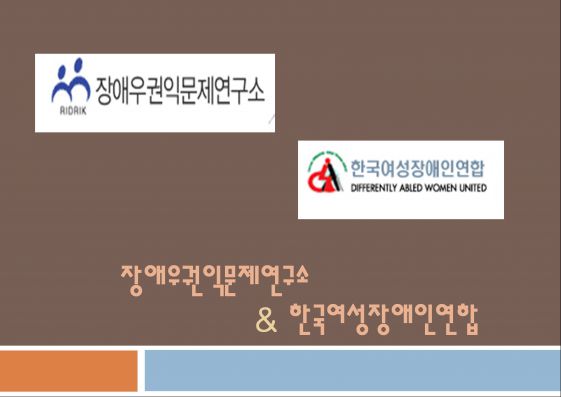 [NGO기관] NGO기관 장애우권익문제연구소, 한국여성장애인연합 소개, 활동내용 사업분석, 기관분석, 각 기관 비교 분석 등