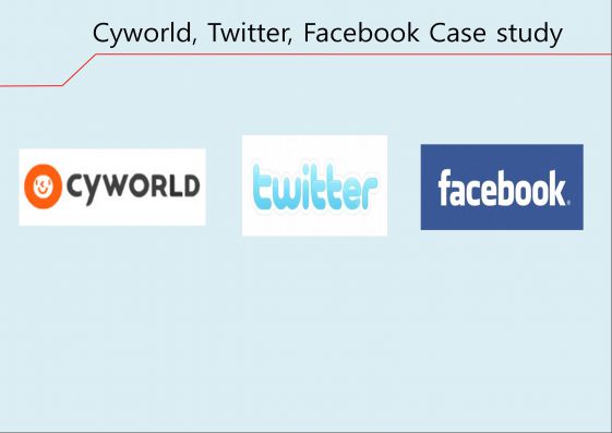 각 SNS별 특징 및 포지셔닝(positioning) - 싸이월드(Cyworld), 트위터(Twitter), 페이스북(Facebook) Case study.pptx