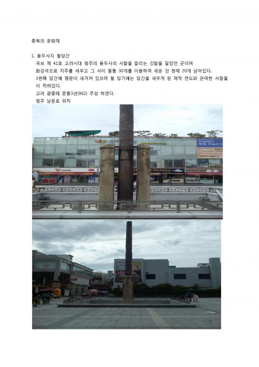 충북의 문화재 - 한국사 충북의 문화재 청주 국립박물관 조사