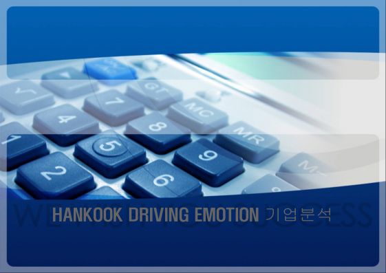 HANKOOK DRIVING EMOTION 기업분석 [한국타이어 드라이빙 이모션 산업분석]