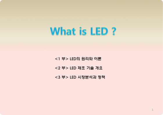 LED 원리와 제조공정, LED조명산업 시장전망
