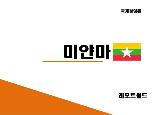 [국제경영론] 미얀마 (Myanmar).pptx