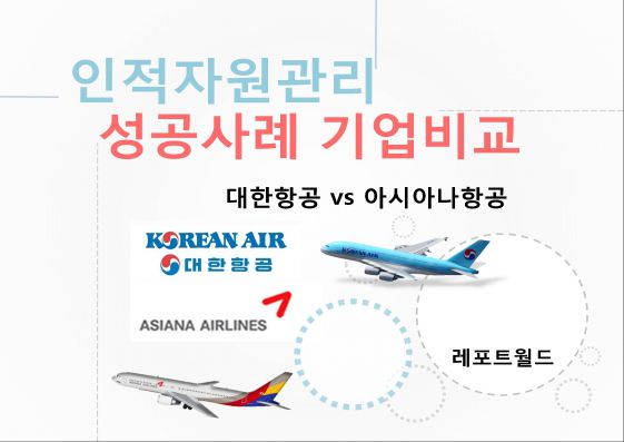 [인적자원관리] 인적자원관리 성공사례 기업비교 - 대한항공 (大韓航空) vs 아시아나항공 (Asiana Airlines).pptx