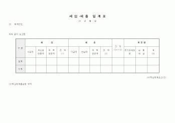 (기타)세입·세출 일계표