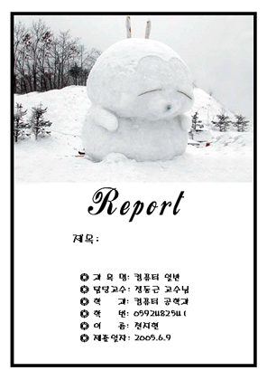 눈사람 마시마로 레포트 표지