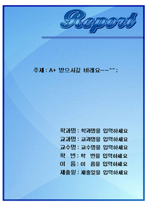 블루...레포트표지