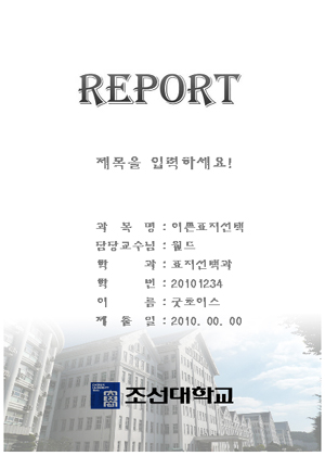 조선대학교 레포트표지
