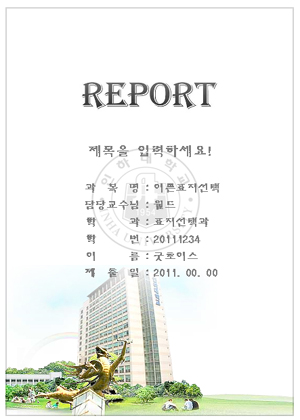 인하대학교 리포트표지