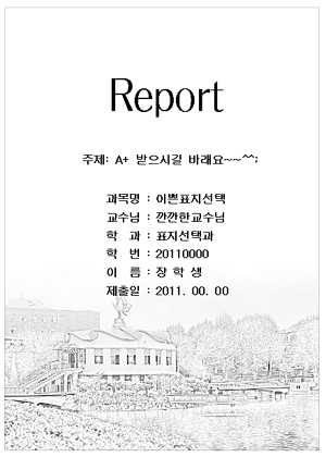 원광대학교 레포트표지