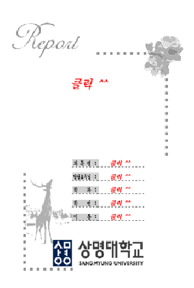 상명대학교 레포트 표지