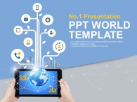 글로벌 스마트폰 서비스(자동완성형포함) 파워포인트 PPT 템플릿 디자인