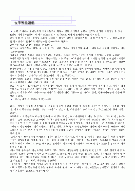 태평천국운동에 대해