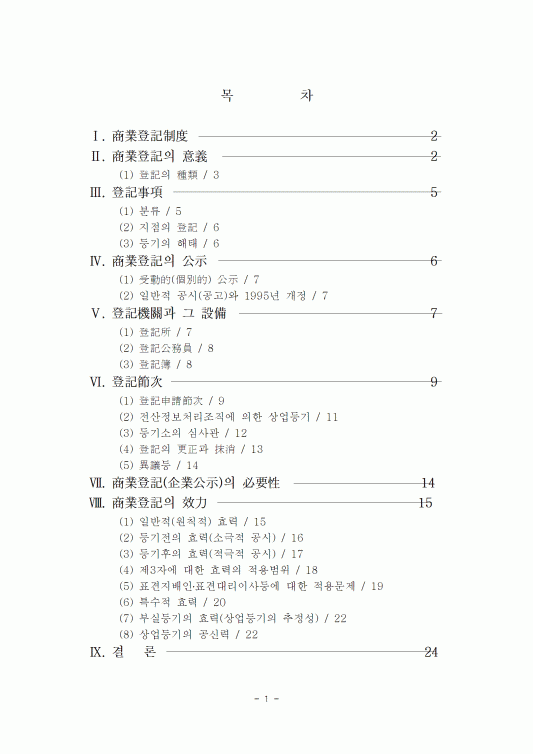 상업등기의 효력에 관하여