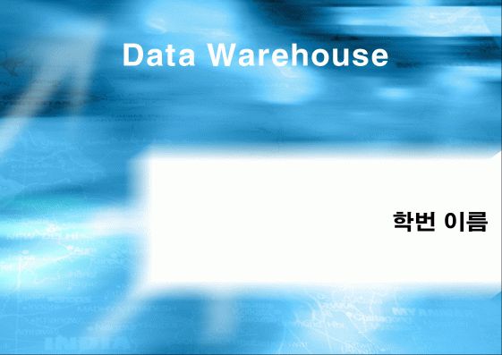 Data Warehouse 데이터 웨어하우스