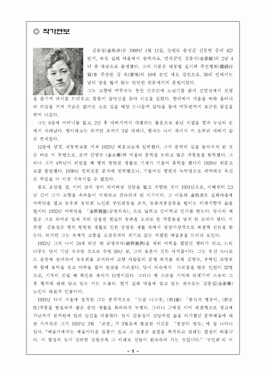 김유정의 <소낙비>를 읽고