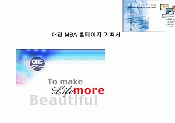 홈페이지 기획서-애경 MBA 사례