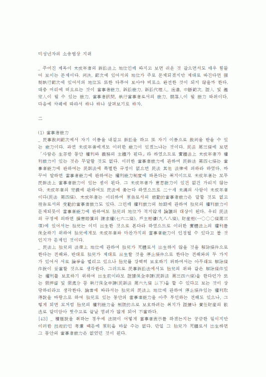 미성년자의 소송법상 지위