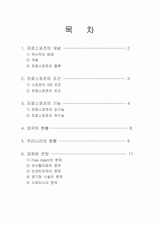 프로스포츠에 관하여