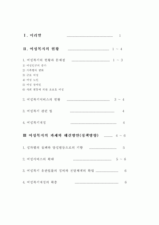 여성복지정책의 문제점과 해결방안