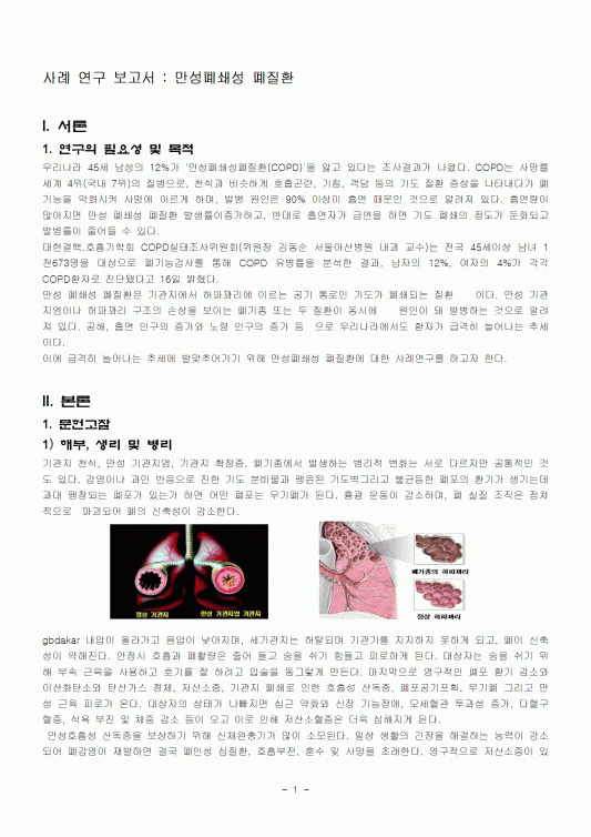 만성폐쇄성 폐질환(COPD)-사례연구