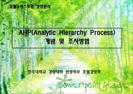 AHP(Analytic Hierarchy Process) 개념 및 조사방법