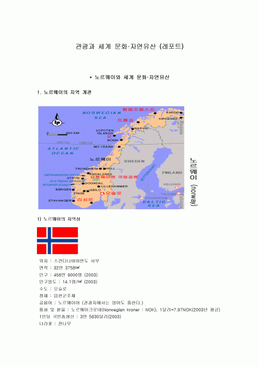 노르웨이의 관광정보와 세계문화유산