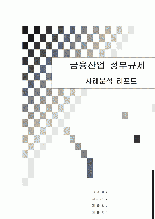 금융산업의 정부규제 및 사례분석