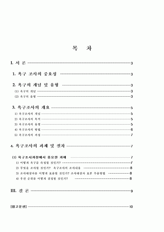 욕구조사 목적 및 과정