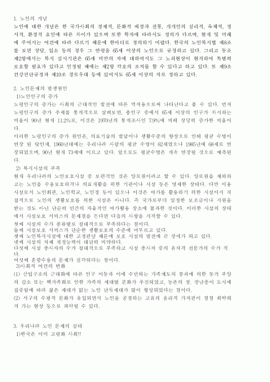 노인자원봉사의 과제와 방향