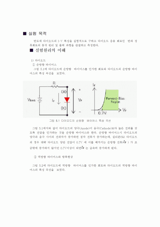 반도체 다이오드의 I-V에 관한 자료