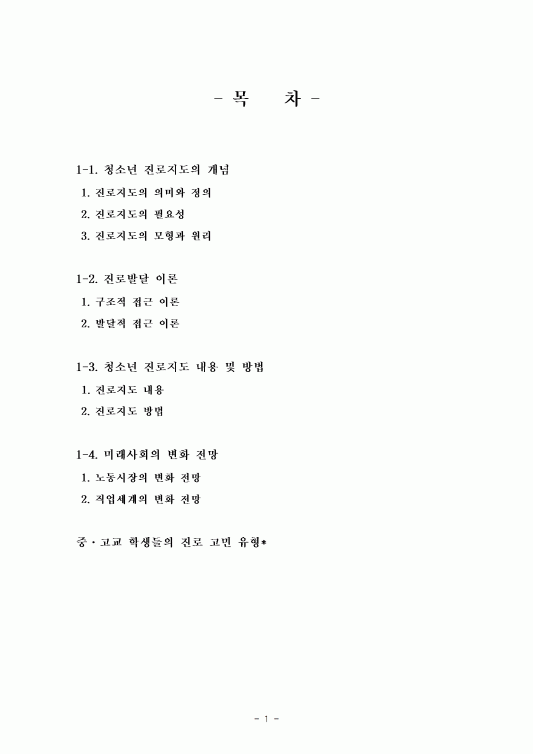 청소년 진로지도