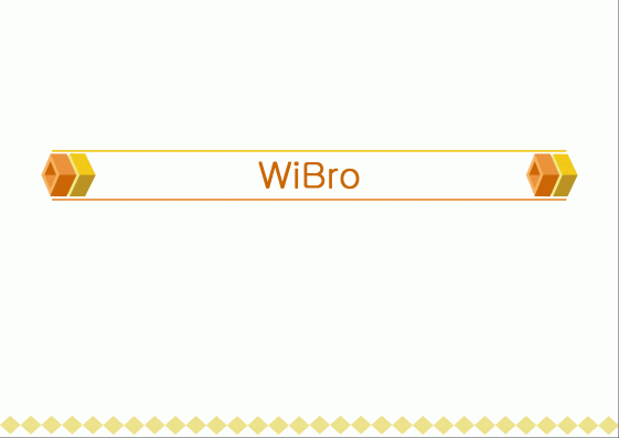 [WiBro]휴대인터넷 서비스