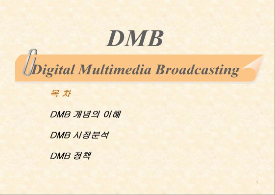 [사회과학] DMB(디지털멀티미디어방송)