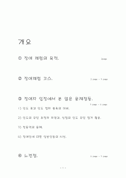 장애체험 보고서