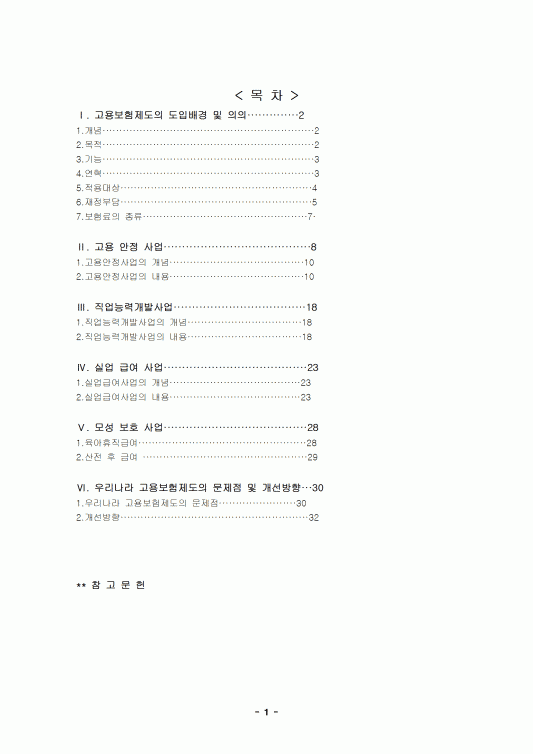 고용보험의 각 사업별 문제점과 해결방안