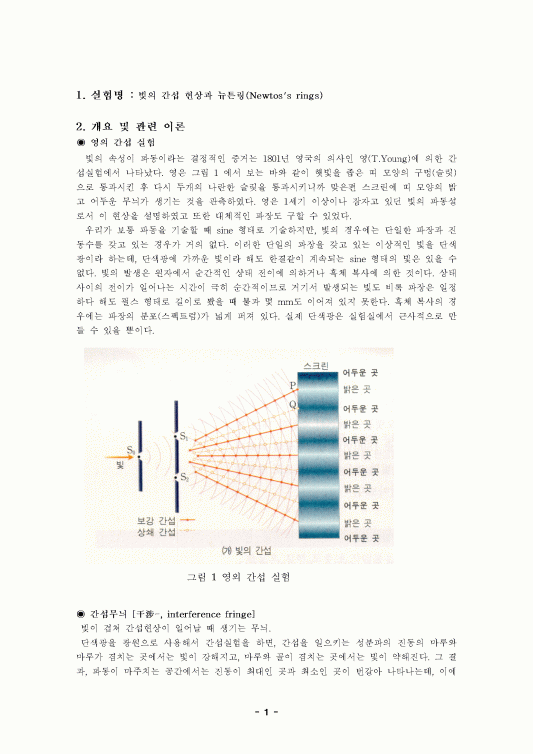 뉴튼링(Newton ring)과 빛의 간섭 현상